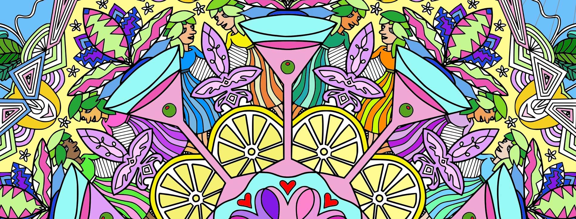 Sipping BEGUILED BY BOURBON and a cocktail coloring book - Lucy Lakestone